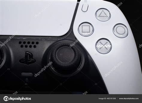 Ps5 Gamepad Close Lights Shadows Black White Playstation Controller Dark — Stock Editorial Photo
