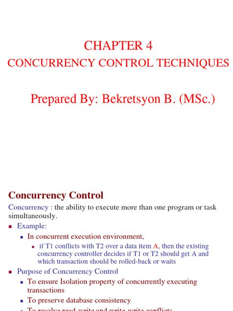 Ch 4 Concurrency Control Techniques Pdf Database Transaction