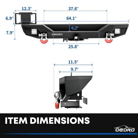 Oedro Front Rear Bumper For 2018 2025 Jeep Wrangler Jl With Hitch