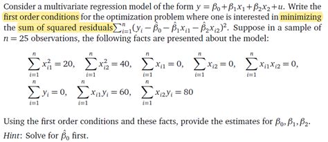 Solved Consider A Multivariate Regression Model Of The Form Chegg