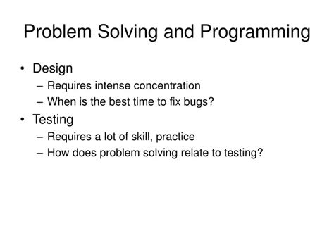 Ppt Problem Solving And Programming Powerpoint Presentation Free