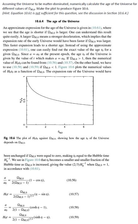 Solved Assuming The Universe To Be Matter Dominated