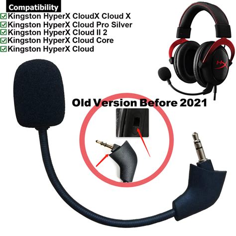 Game Mic 3 5mm Microphone Cable For Hyperx Cloud 2 Ii X Core Pro Silver Cloudx Revolver Flight