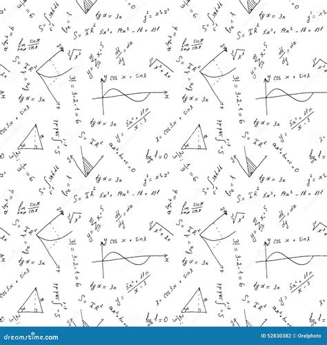 Seamless Math Background Stock Vector Image 52830382
