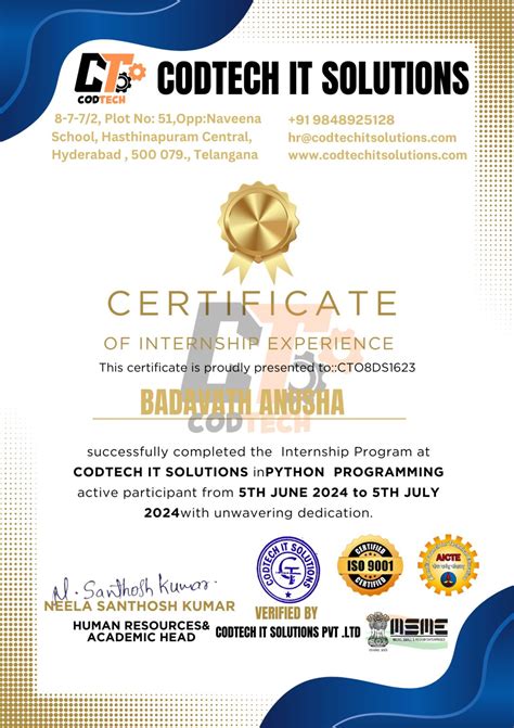 Badavath Anusha On Linkedin Complete Internship On Python Programming