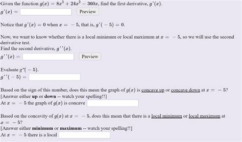 Solved Given The Function G 8x3 24 X² 360x Find The