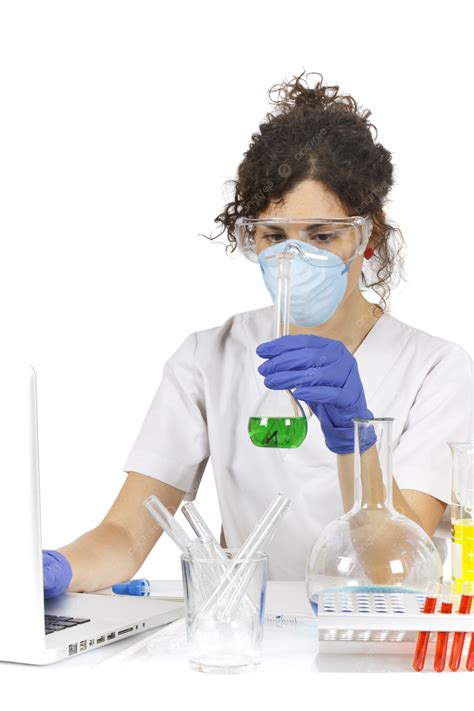 Laboratory Computer Scientist Studying Chemistry Protective Workwear