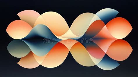 Abstract Wave Design With Soft Colors And Reflections Creating A Calming Visual Effect Stock