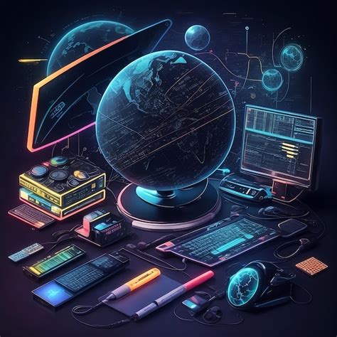 Premium Photo A World Globe With A Globe On It And A Laptop On The Bottom