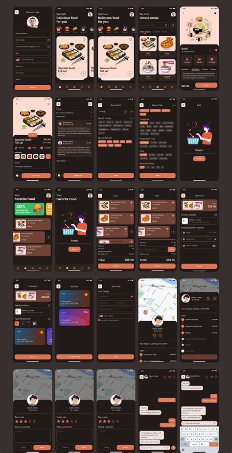 food delivery mobile app ui kit — figma resources on ui8 app design