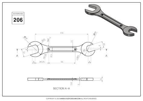 D CAD EXERCISES STUDYCADCAM Mechanical Engineering Design Autocad Isometric Drawing