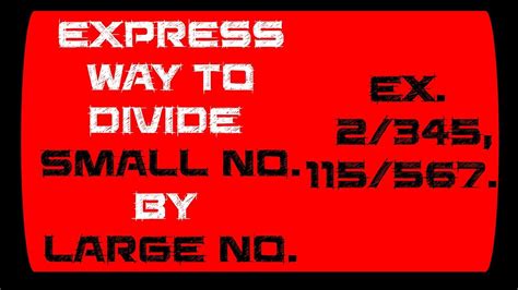 How To Divide Small Number By Big Number Divide Smaller Number By
