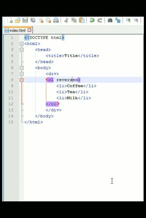 Html Tag Ol Attribute Reversed Webdevelopment Html Webdeveloper