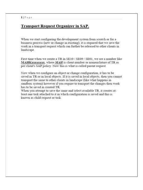 Sap Transport Request Organizer Guide Pdf Computing Software