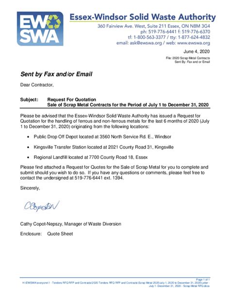 Fillable Online It Is Proposed To Carry Out Disposal Of Scrap Segregation Fax Email Print