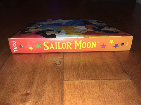 Sailor Moon Mead 1995 Acrylic Plastic 3 Hole Binder Folder Anime