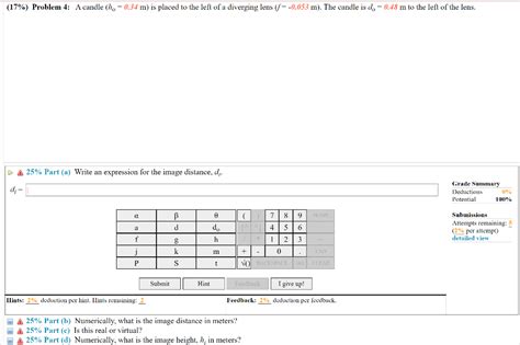 Solved 17 Problem 4 A Candle H0034 M Is Placed To