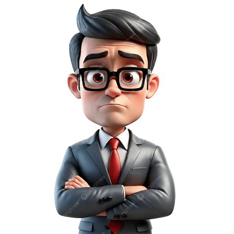 3d Entertainment Cartoon Character Businessman Is Thinking Very Deeply