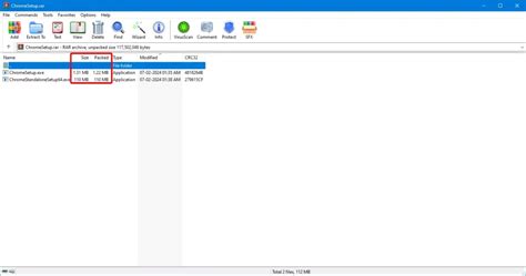 how to show winrar file sizes in kb mb instead of bytes
