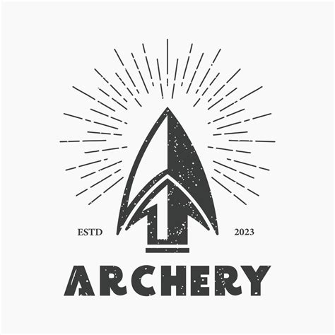 Rustic Vintage Arrow Sun Ray Badge For Archer Archery Vintage Retro