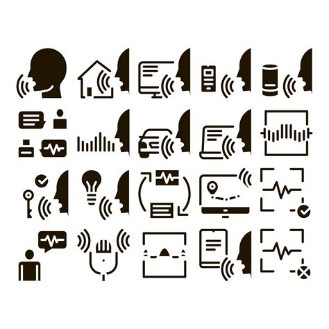 Voice Control Collection Elements Icons Set Vector 19471834 Vector Art At Vecteezy