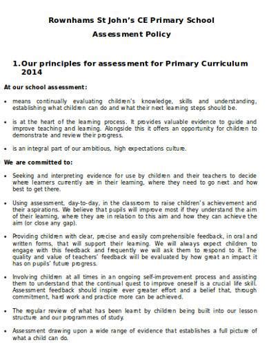 Free 10 Primary School Assessment Samples And Templates In Ms Word Pdf