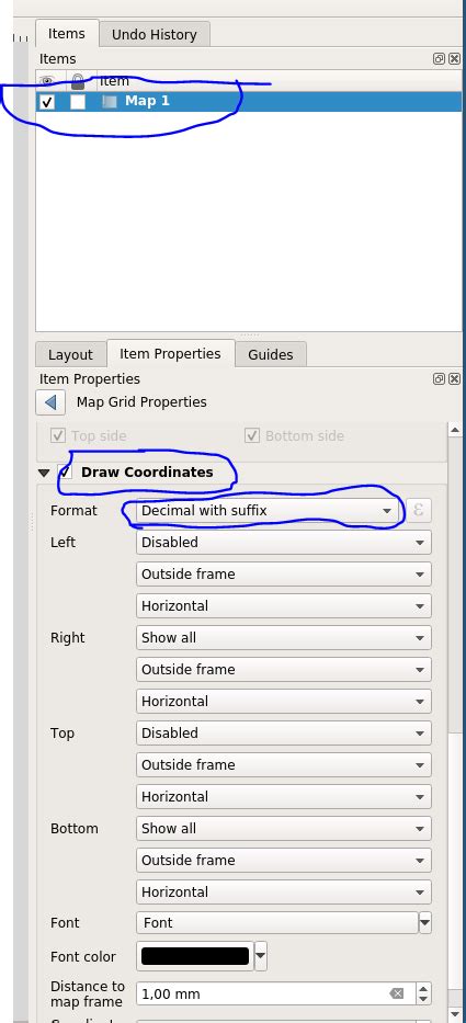 creating lat long grid labels with northing southing and easting