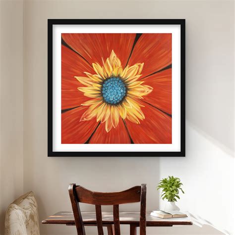 Lark Manor™ Flower Middle Yellow Living Room Framed Matted Print