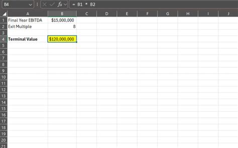 Terminal Value Formula In Excel A Free Template Wisesheets Blog