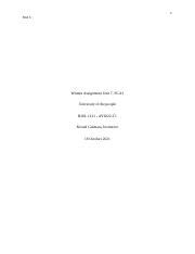 Unit 7 Written Assignment Docx 1 SCA 1 Written Assignment Unit 7 SCA1 University Of The