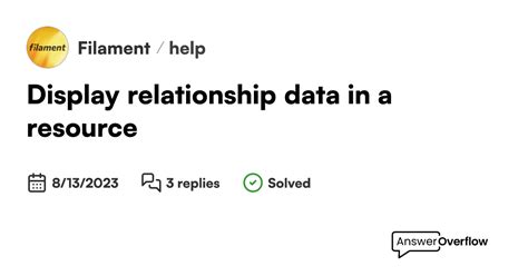 Display Relationship Data In A Resource Filament