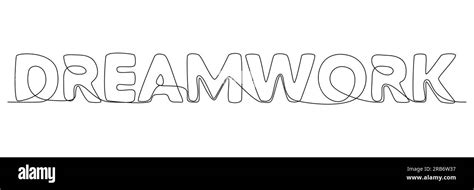 One Continuous Line Of Dreamwork Word Thin Line Illustration Vector