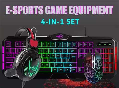 Gaming Keyboard Mouse Set Wired Keyboard And Mouse And Headset USB RGB Backlit Ergonomic Gamer