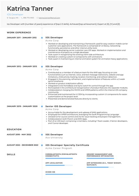 3 Ios Developer Resume Examples And Templates