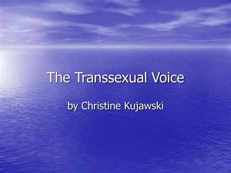 PPT Developing A Transgender Voice Techniques And Progressions PowerPoint Presentation ID