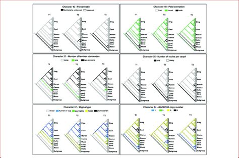 Traits With Contrasting Ancestral Character State Reconstruction Across