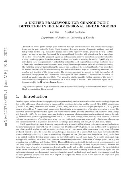 A Unified Framework For Change Point Detection In High Dimensional Linear Models DeepAI