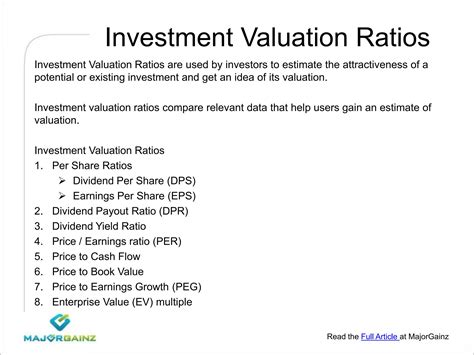 Investment Valuation Ratios Pdf