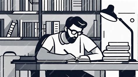 Premium Photo Focused Student Completing Homework Assignments