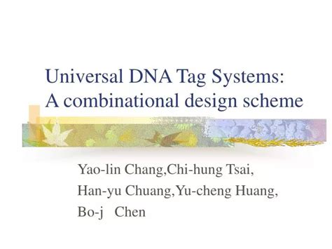 ppt universal dna tag systems a combinational design scheme