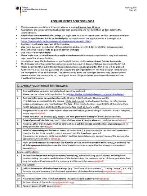 Requirements Schengen Data Pdf Travel Visa Passport