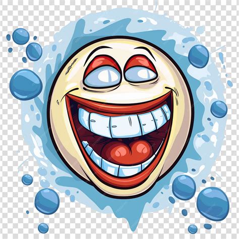 Premium Psd A Smiling Face With Water Bubbles And A Smile