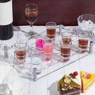 华秋亚克力透明酒杯展架定制亚克力鸡尾酒架托盘派对酒吧用品跨境 阿里巴巴