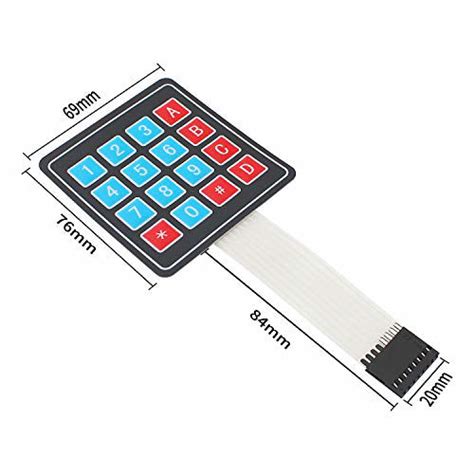 Getuscart Yetaida 4pcs 16key Arduino Keypad Matrix Array Membrane Switch Keypad For Arduino