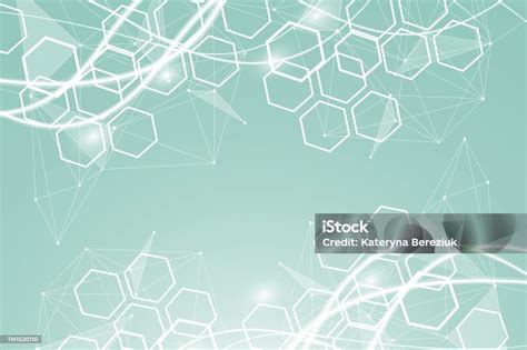 과학적인 육각형 패턴의 현대 미래 배경 입자 의료 기술 화학 과학에 대 한 분자 구조와 가상 추상적인 배경입니다 소셜 네트워크 벡터 추상적인에 대한 스톡 벡터 아트 및 기타