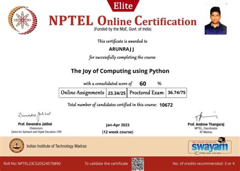 arunraj jayakumar on linkedin nptel python joyofcomputing
