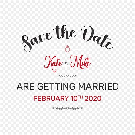 Wedding Invitation Label Vector Hd Png Images Save The Date Wedding Invitation Typographic