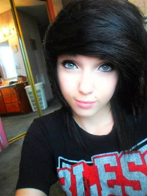 Shy Emo Girl With Black Hair
