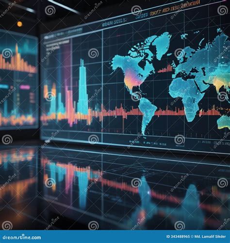 High Tech Data Analysis Display With Global Insights Stock