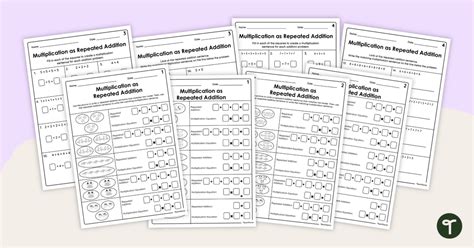 Multiplication As Repeated Addition Worksheet Pack Teach Starter Worksheets Library
